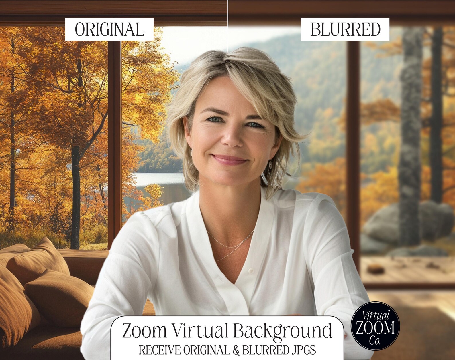 Zoom Background Rustic Lake Cabin Lake Mountains Virtual Background ...
