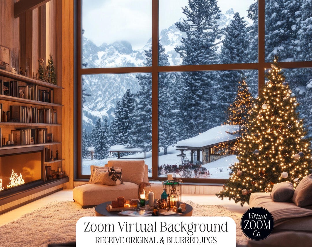 Zoom Background Winter Home Virtual Background Winter Digital ...