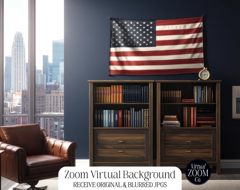 Zoom Background American Background Professional Zoom Executive Office ...