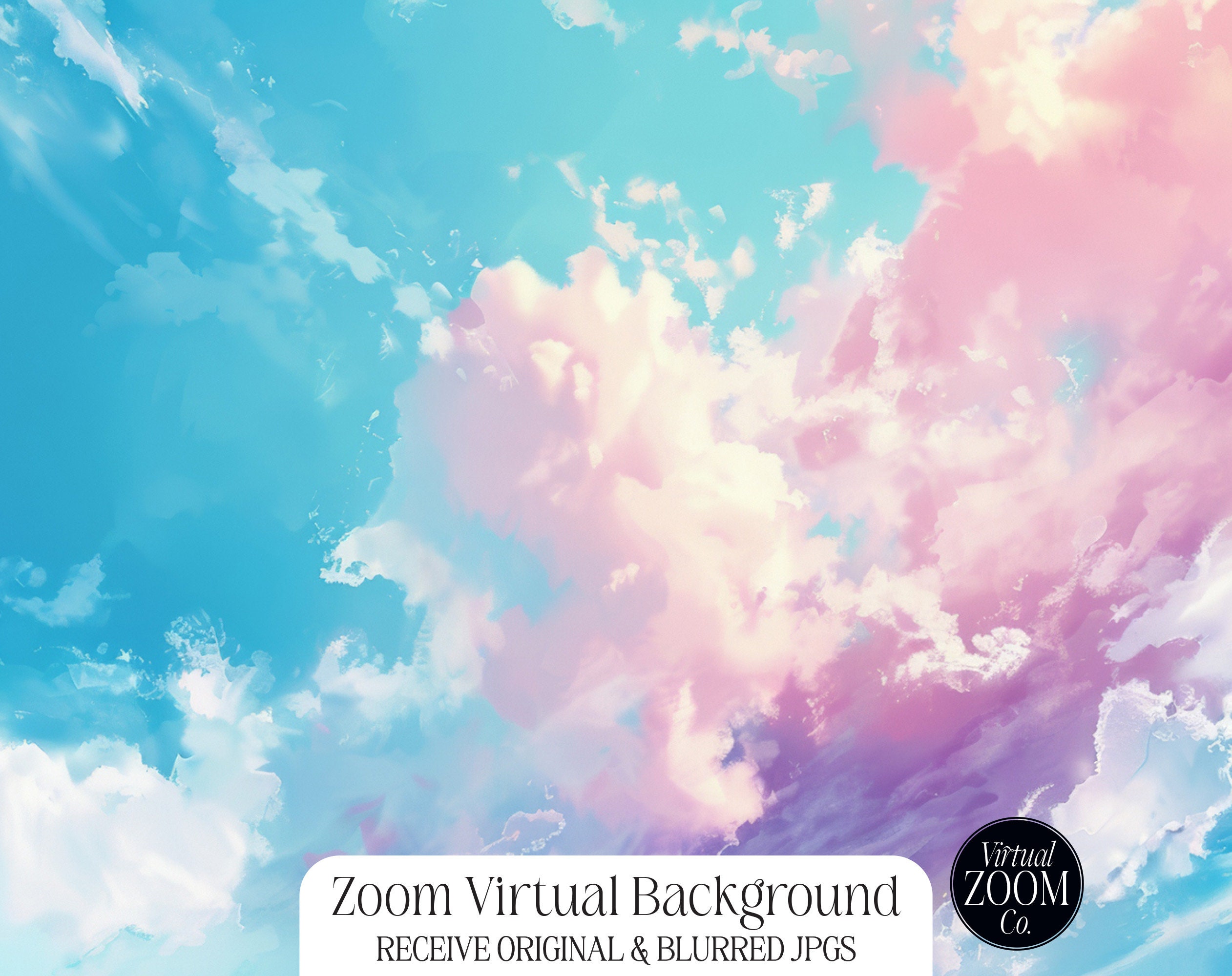 Zoom Background, Pastel Sky Zoom, Colored Clouds, Pink and Blue Clouds ...