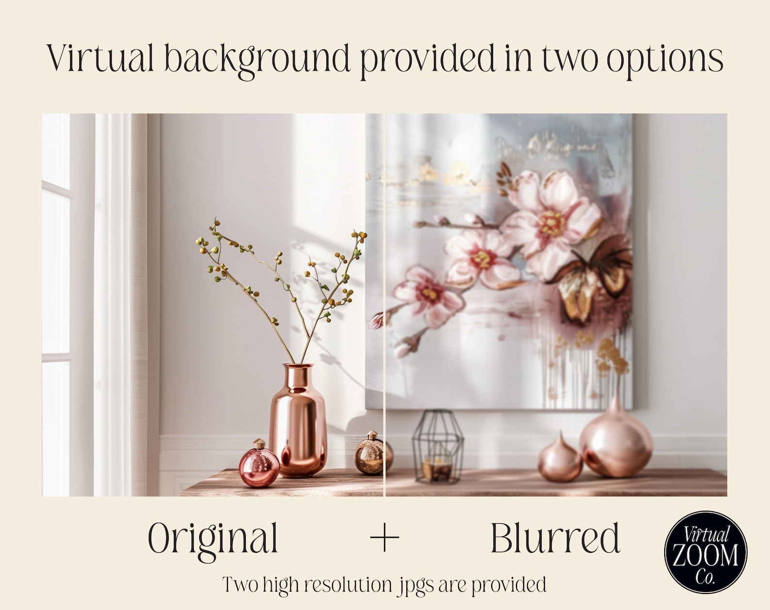 Zoom Background Professional Zoom Background Luxury Home Rose Gold Zoom ...