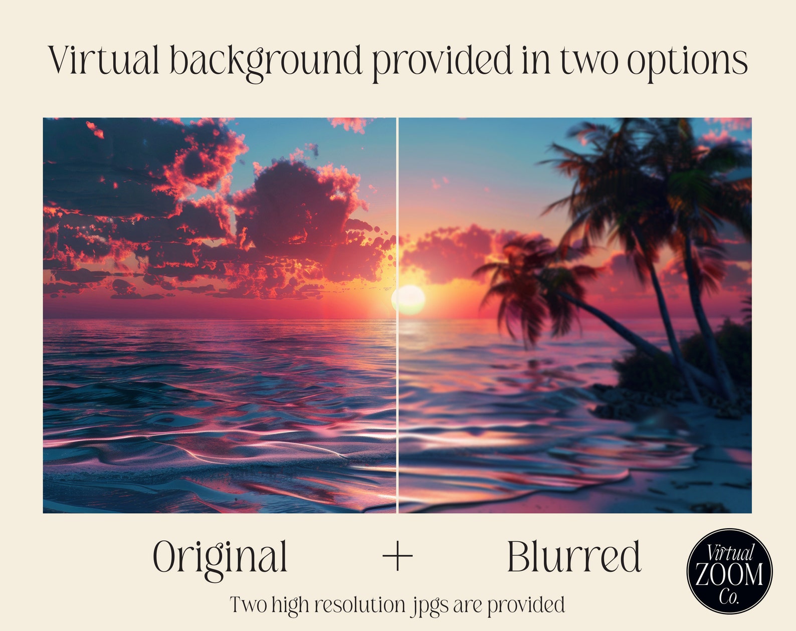 Zoom Background, Sunset Zoom Background, Virtual Background, Zoom ...