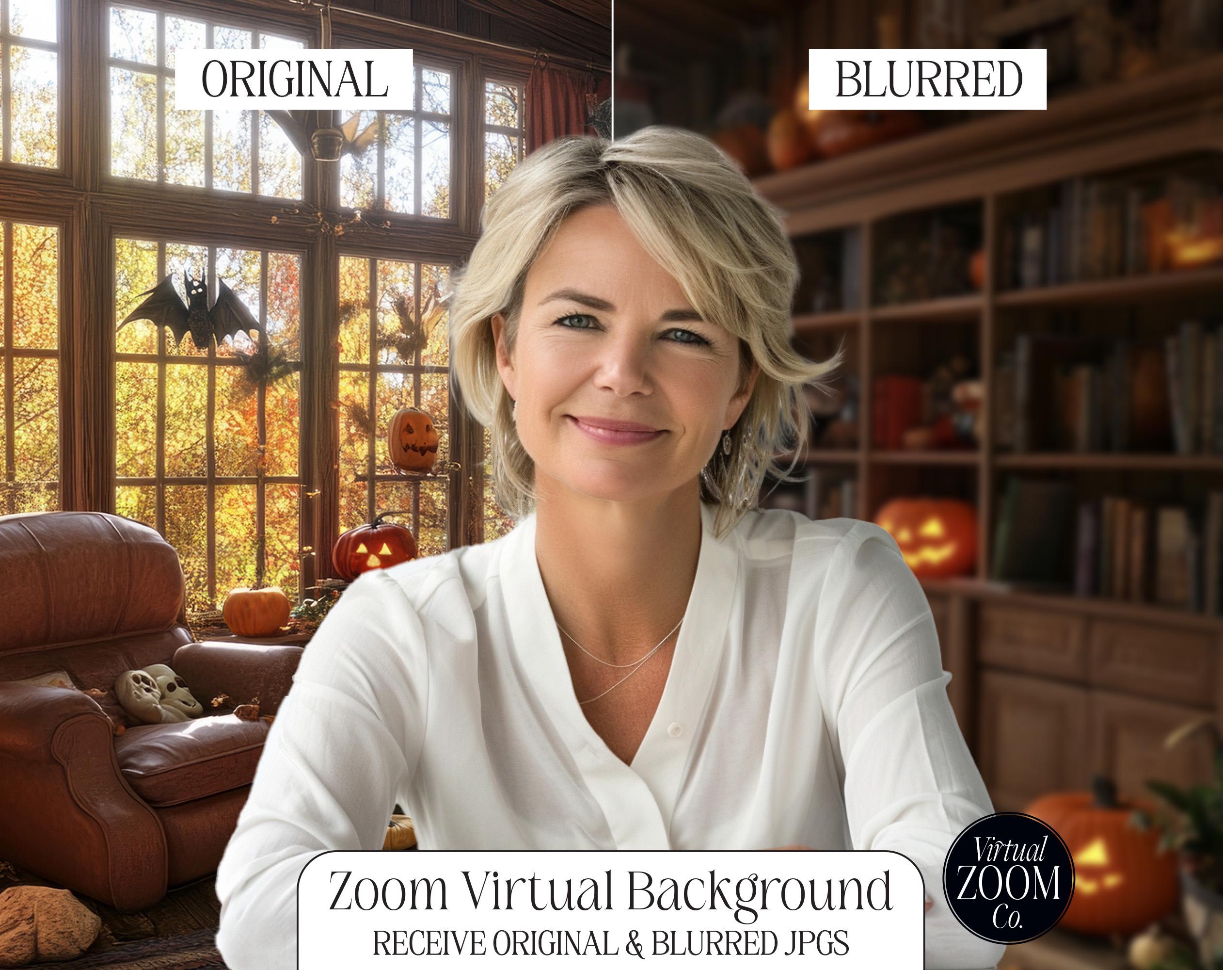 Zoom Background Cabin With Pumpkins Virtual Background Fall Trees Zoom ...