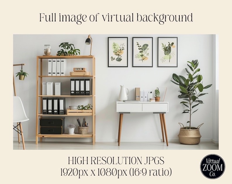 Zoom Background Home Office With Plants Professional Zoom Background ...