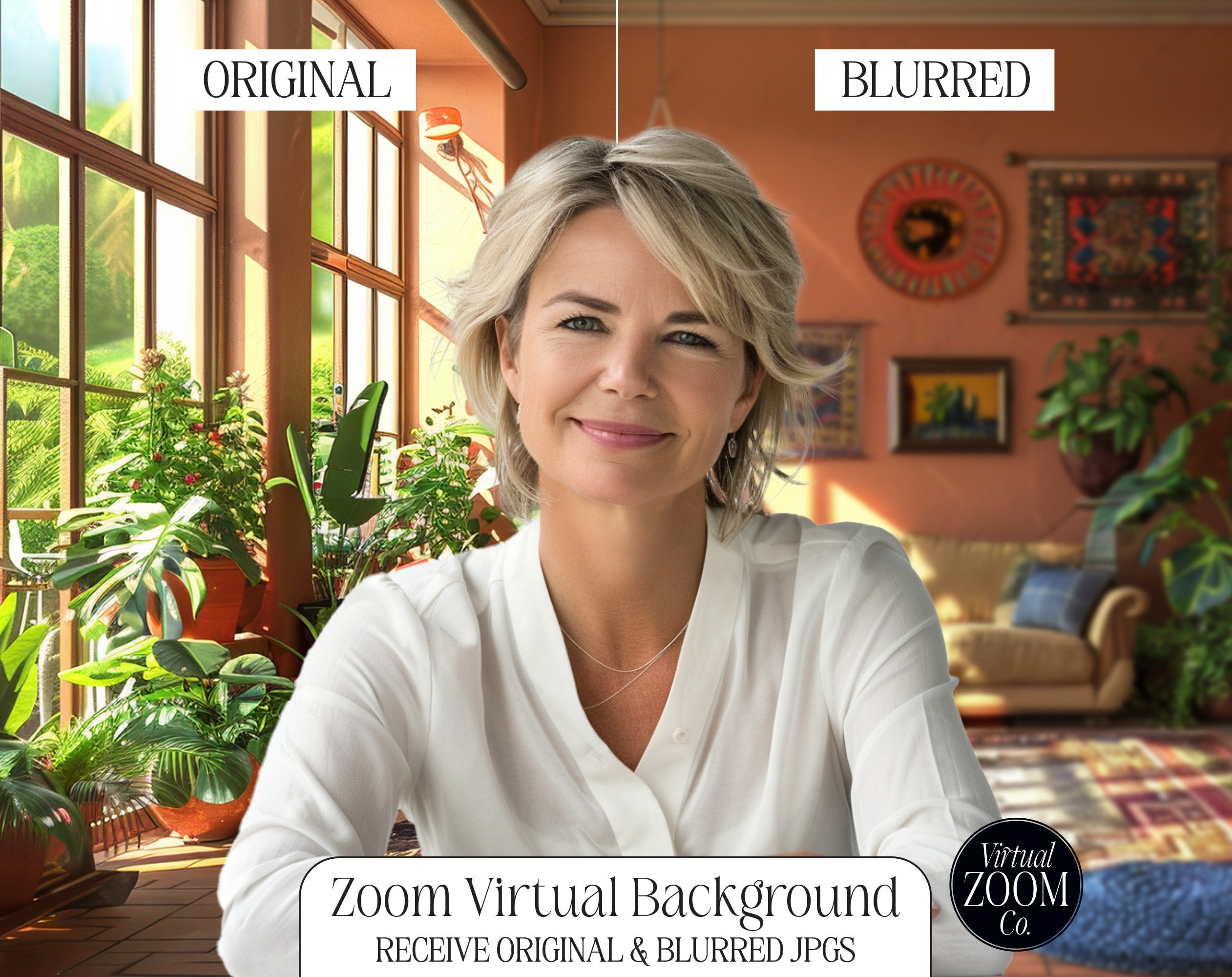 Zoom Background Plant Zoom Background Boho Home Plant Room Zoom Mexican ...