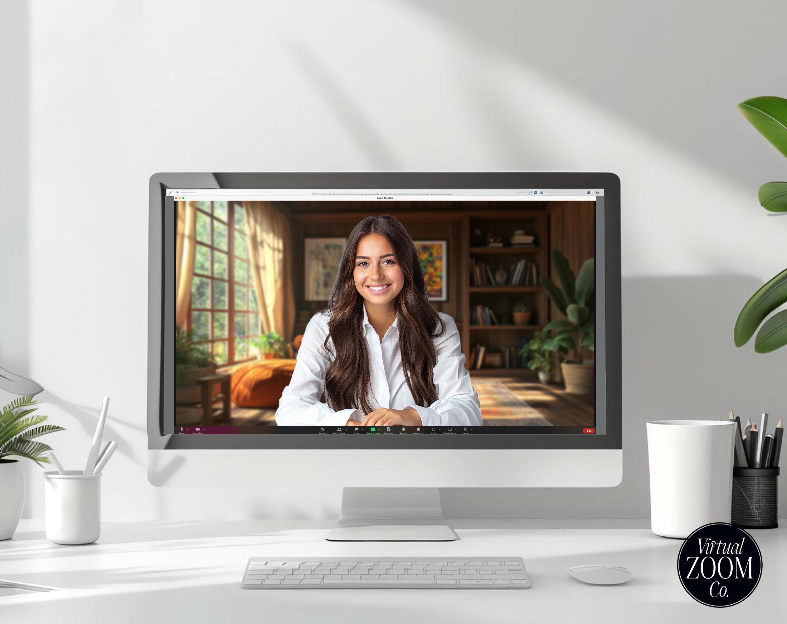 Zoom Background Family Room Professional Zoom Background Wall Art Home ...