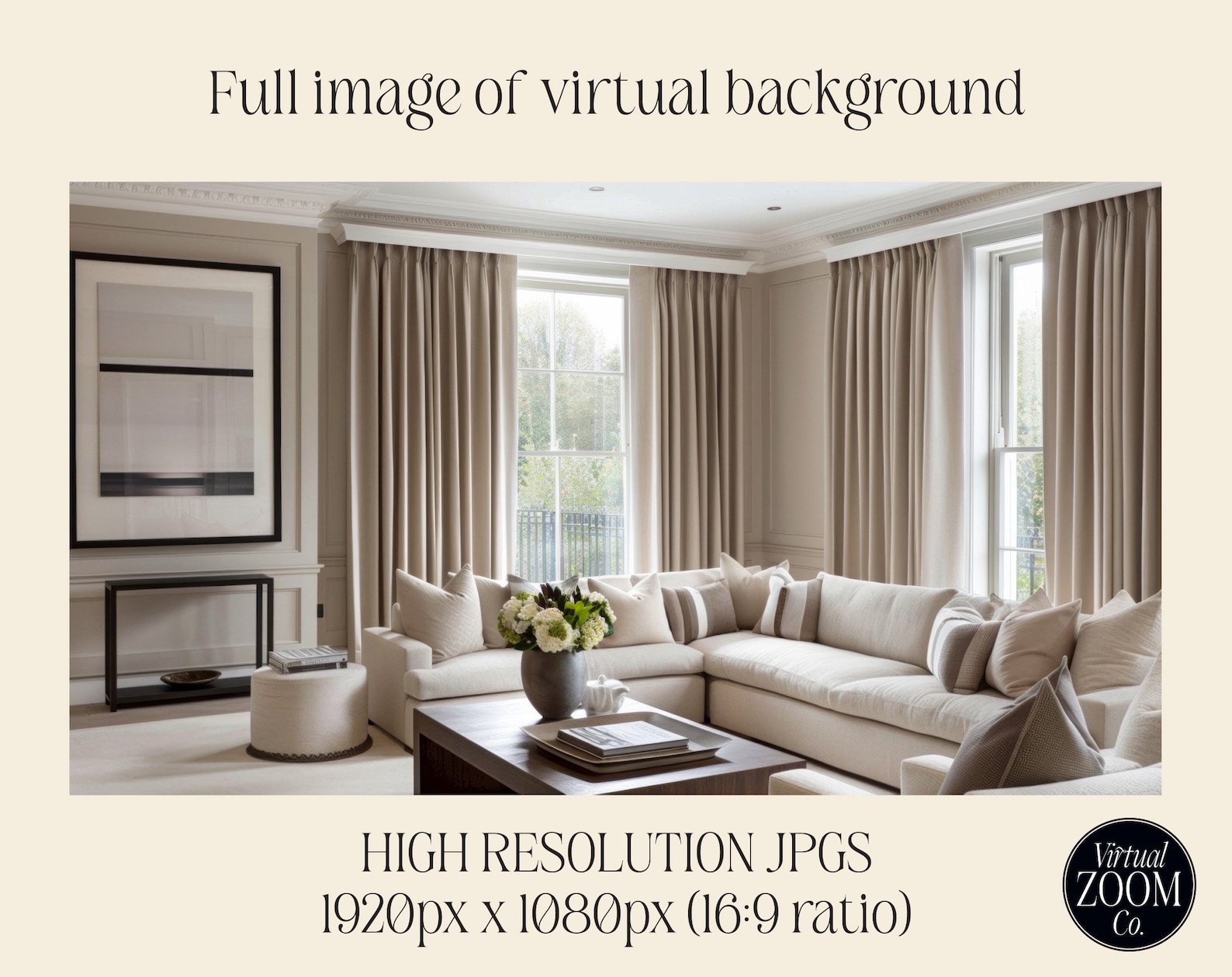 Zoom Background Living Room Zoom Luxury Home Zoom Neutral Home Zoom ...