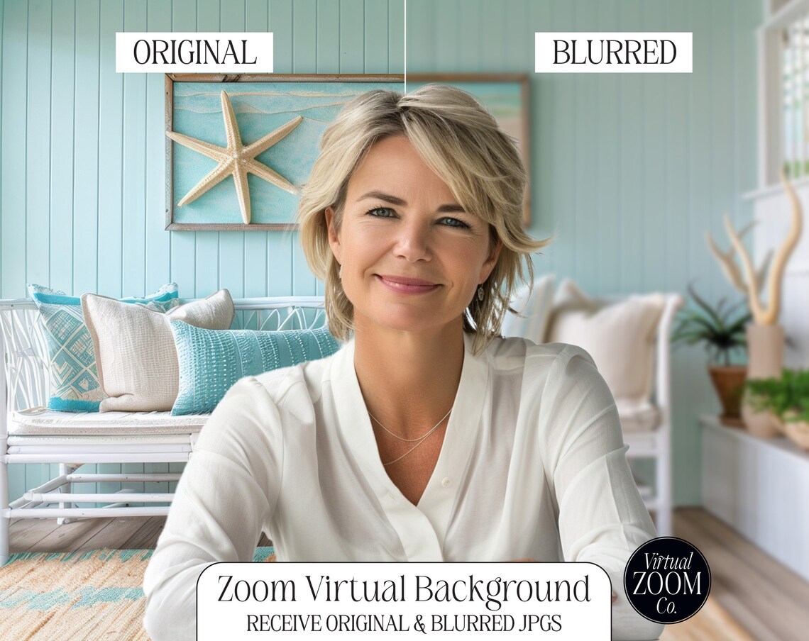 Zoom Background Coastal Beach Boho Home Beach House Summer Beach Home ...