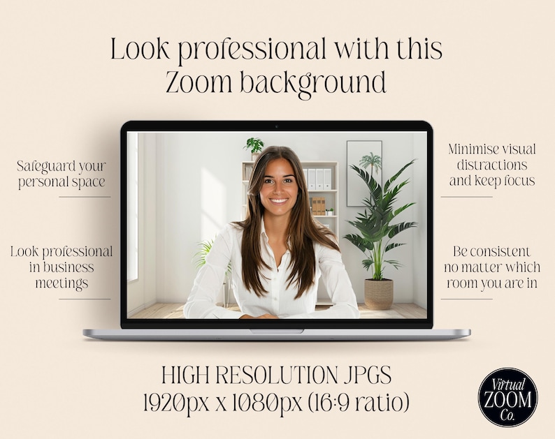 Zoom Background Neutral Home Office Professional Zoom Background ...
