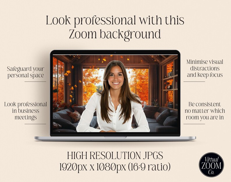 Zoom Background Cabin With Pumpkins Virtual Background Fall Trees Zoom ...