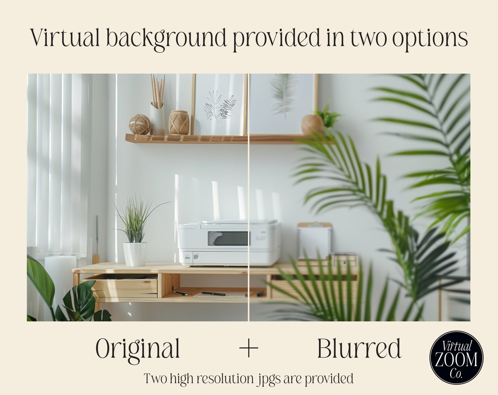 Zoom Background Professional Zoom Home Office With Plants Virtual ...