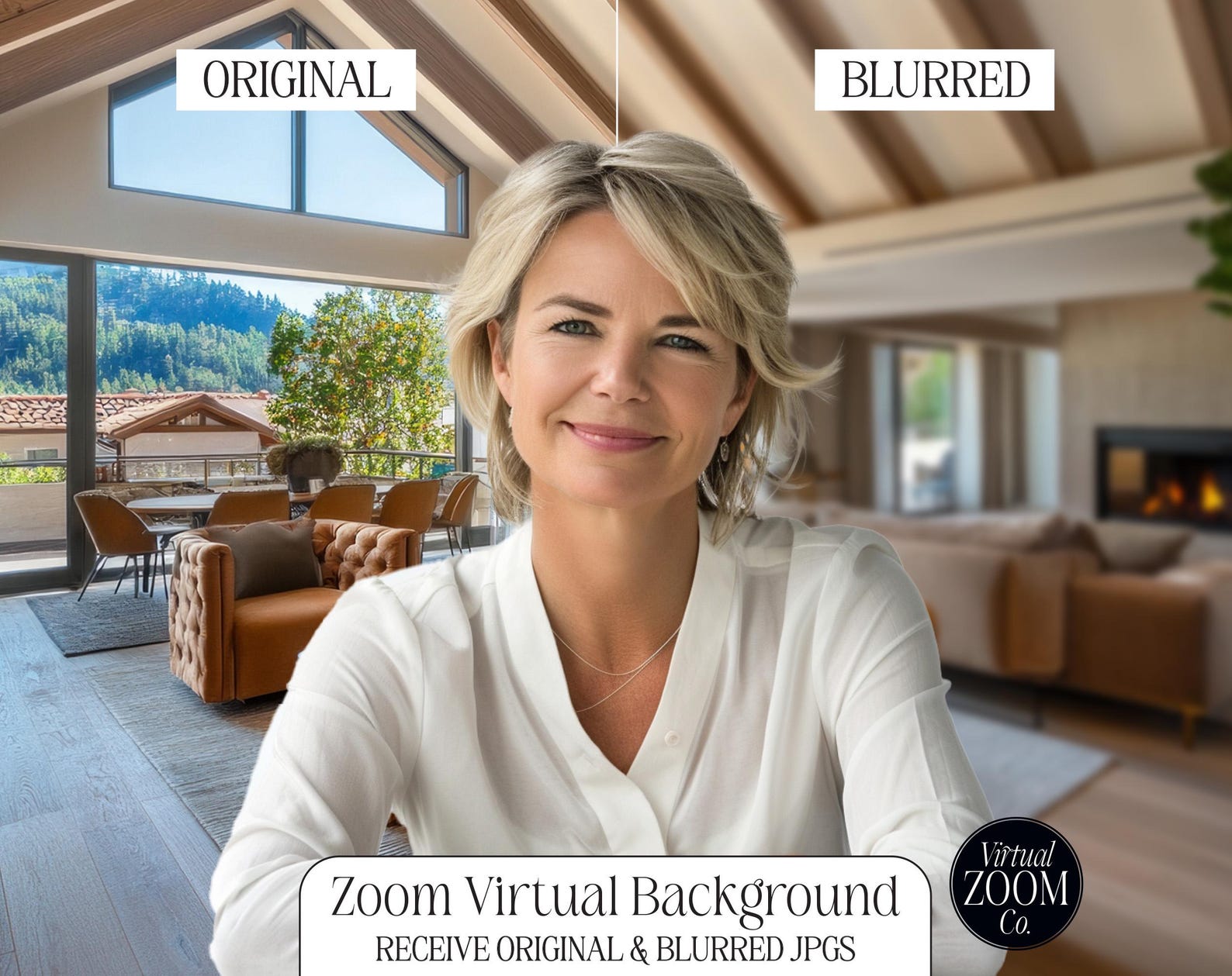 Zoom Background Family Room Professional Zoom Background Timber Home ...