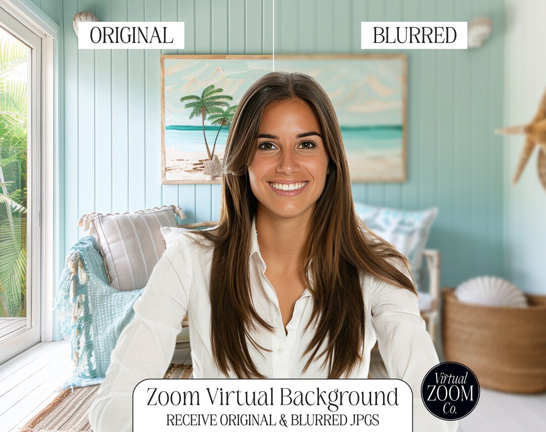 Zoom Background Coastal Beach Zoom Boho Home Beach House Summer Beach ...