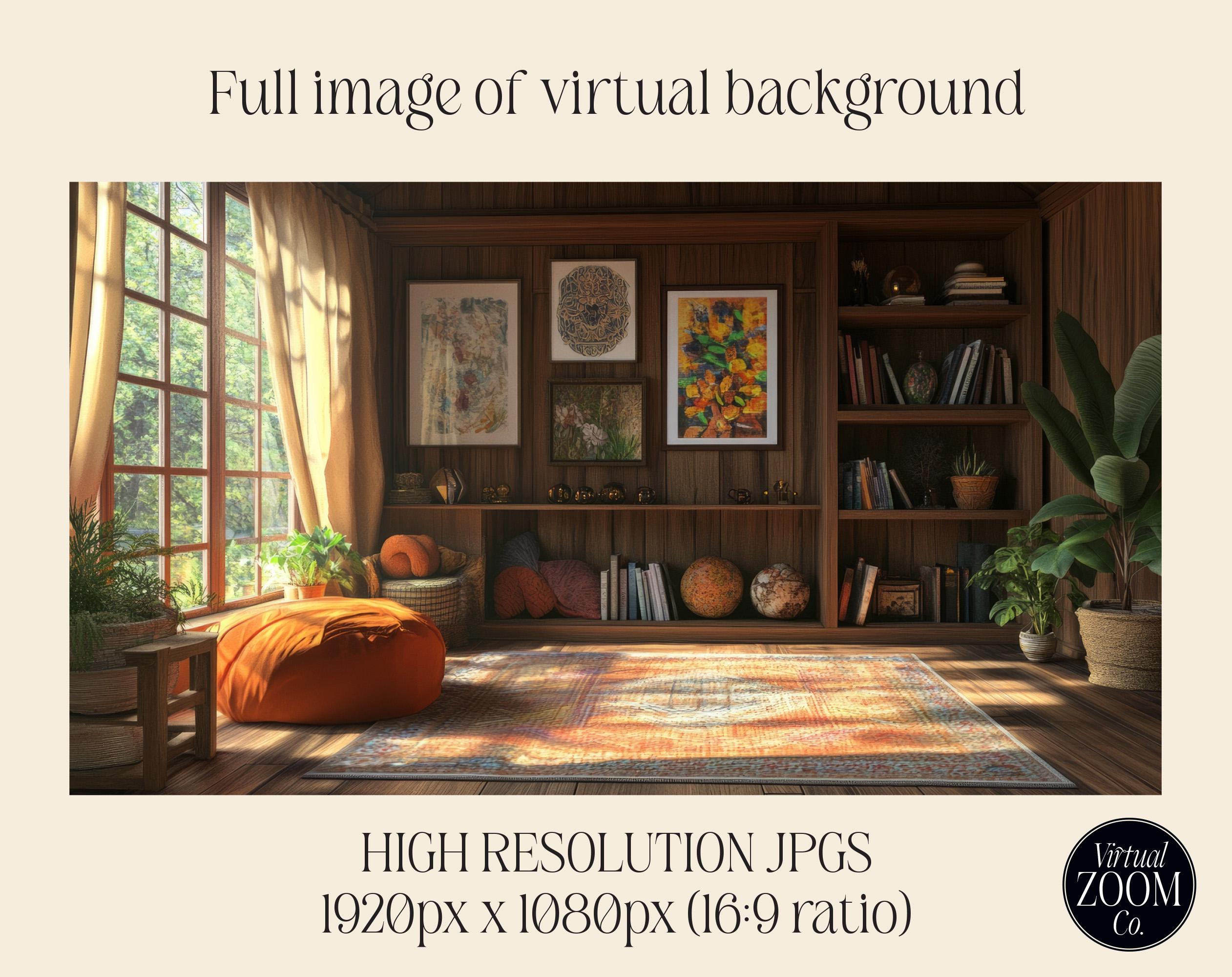 Zoom Background Family Room Professional Zoom Background Wall Art Home ...