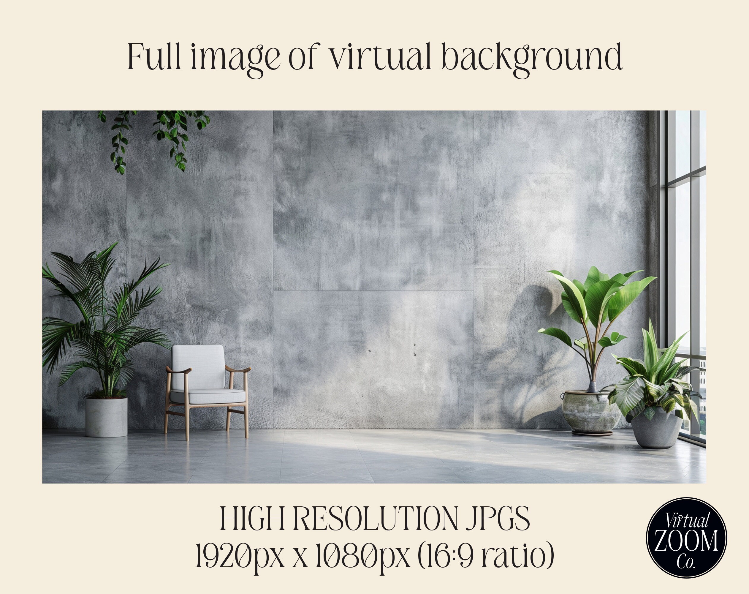 Zoom Background Concrete Wall With Plants Plant Background Wall Virtual ...