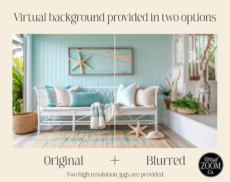 Zoom Background Coastal Beach Boho Home Beach House Summer Beach Home ...