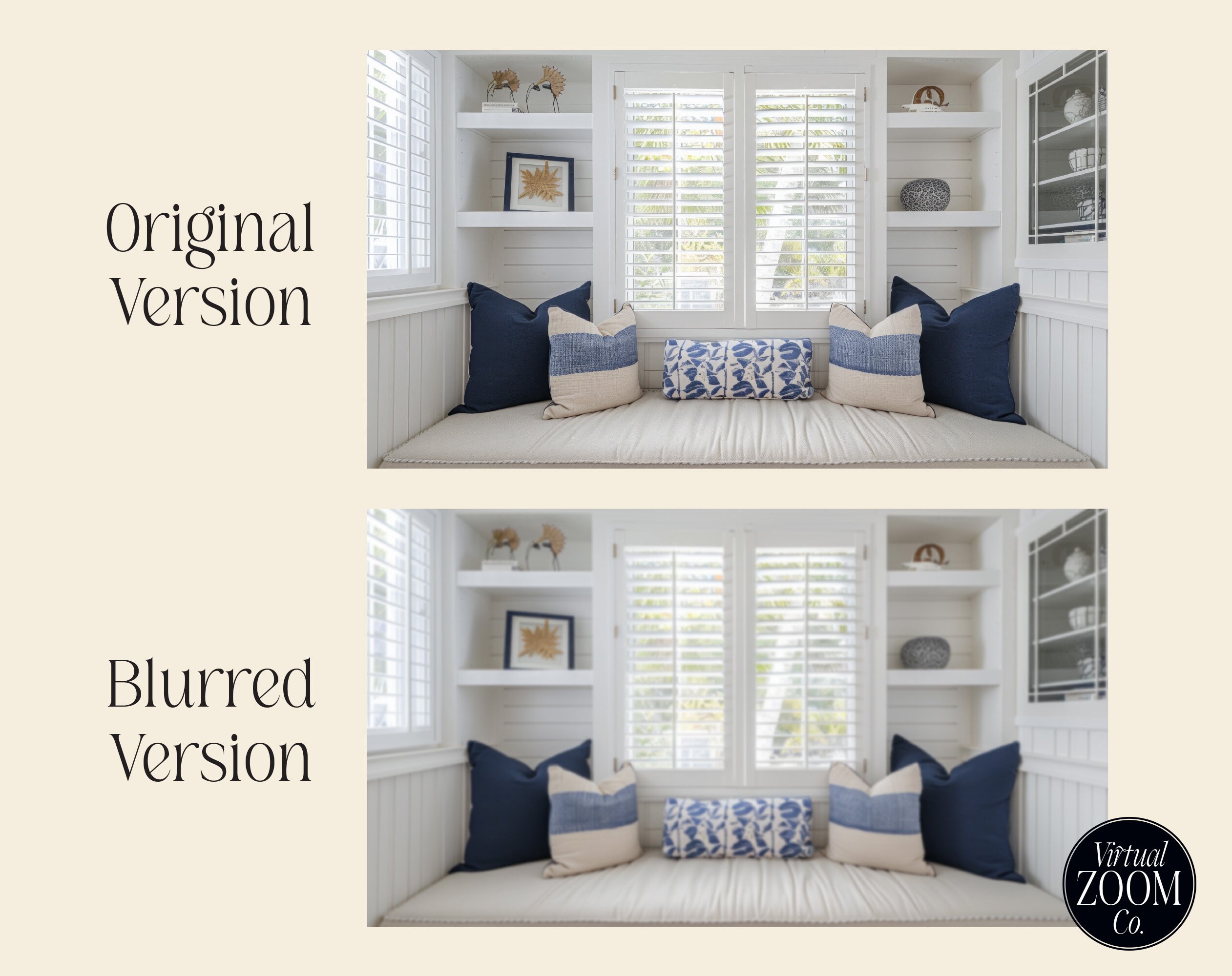 Zoom Background Coastal Hamptons Beach Zoom Window Seat Navy Summer ...