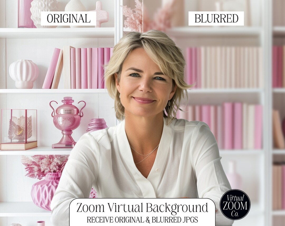 Zoom Background Pink Bookshelf Zoom Pink Bookshelf Professional Zoom Photo Virtual Background ...