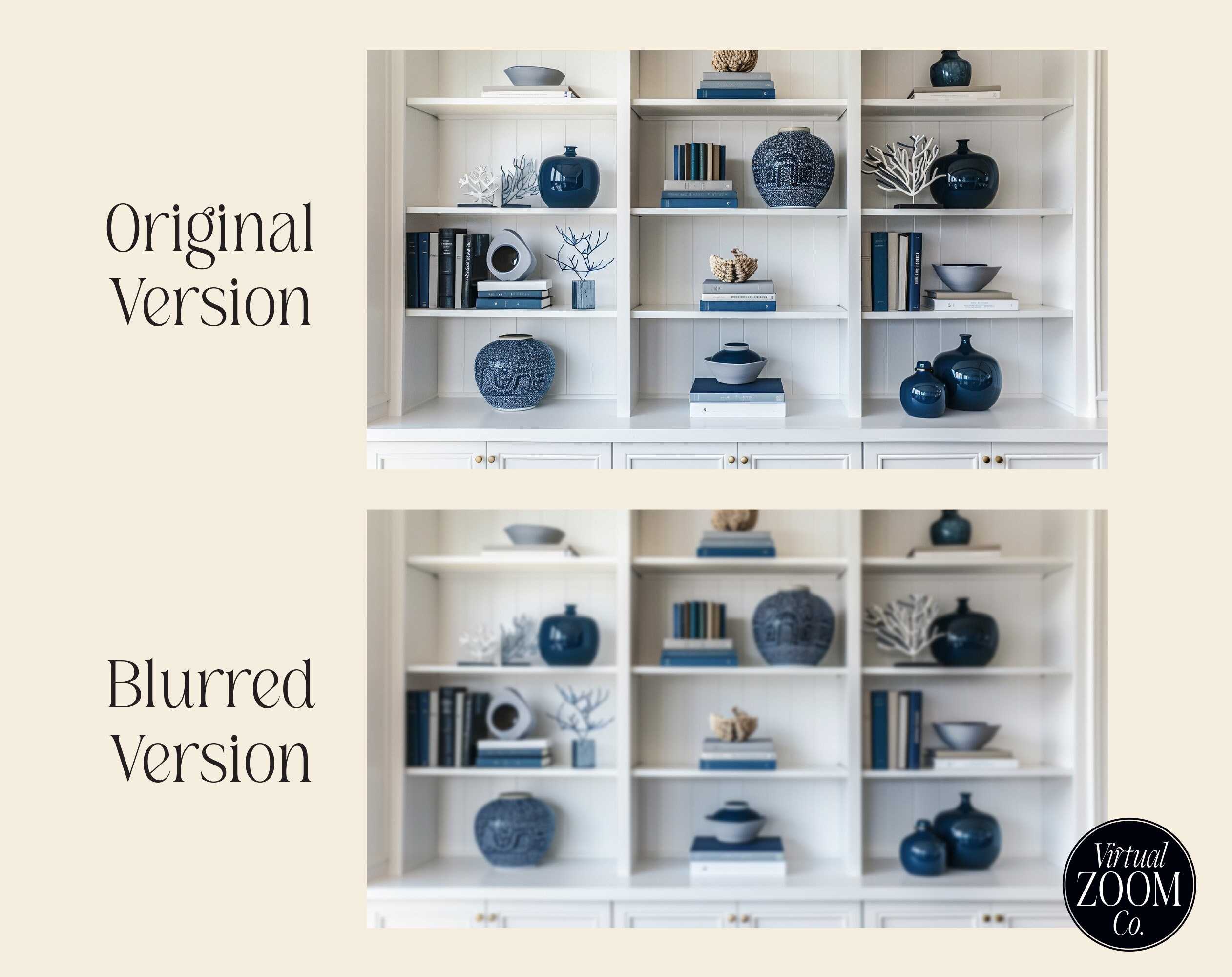 Zoom Background Navy Blue Bookshelf Blue Hamptons Bookshelf ...