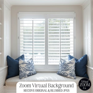 Zoom Background Coastal Hamptons Beach Zoom Window Seat Navy Summer ...