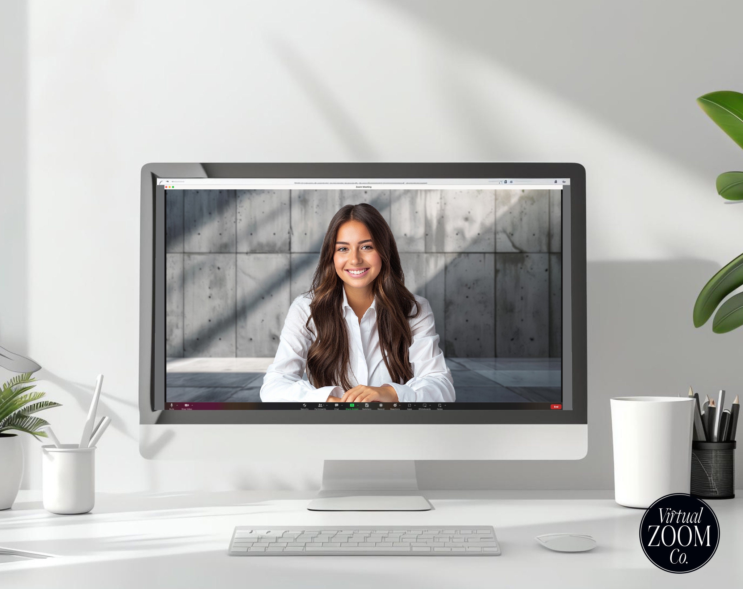 Zoom Background Concrete Room Grey Walls Concrete Wall Zoom Background ...