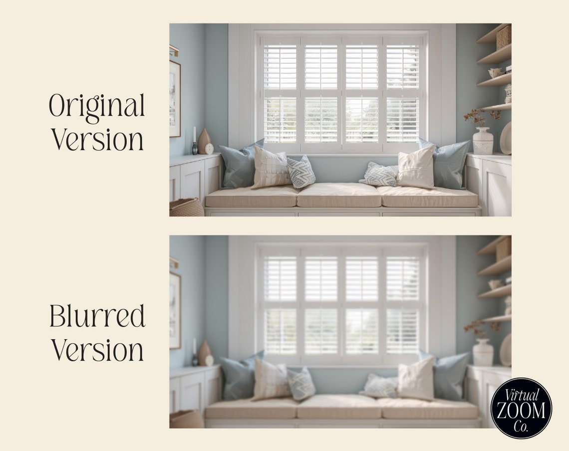 Zoom Background Calming Home Zoom Window Seat Boho Blue Beach Home ...