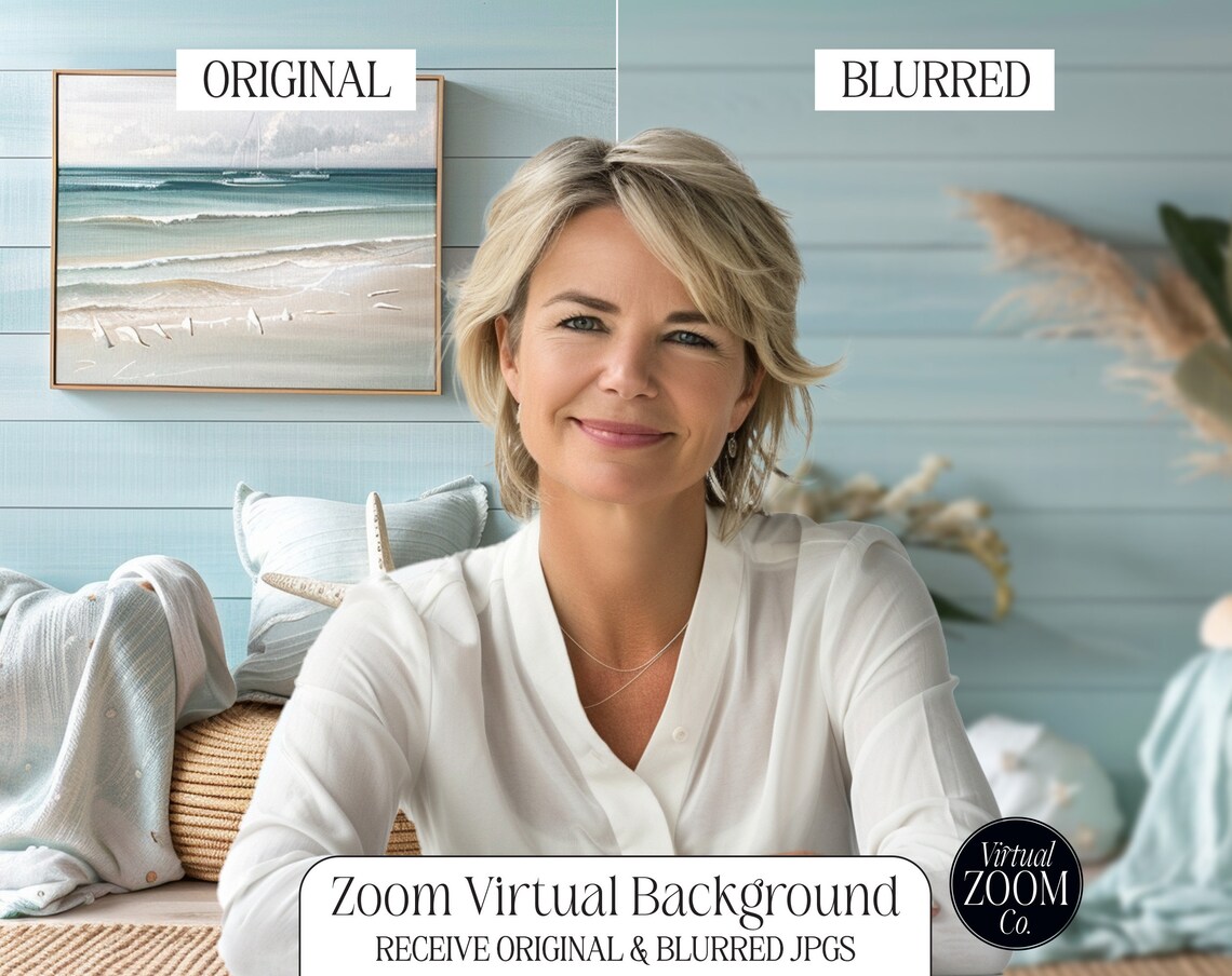 Zoom Background Coastal Beach Boho Home Beach House Summer Beach Home ...