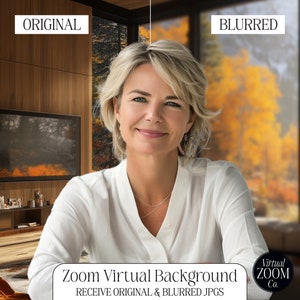 Zoom Background Rustic Cabin Virtual Background Fall Trees Backdrop ...