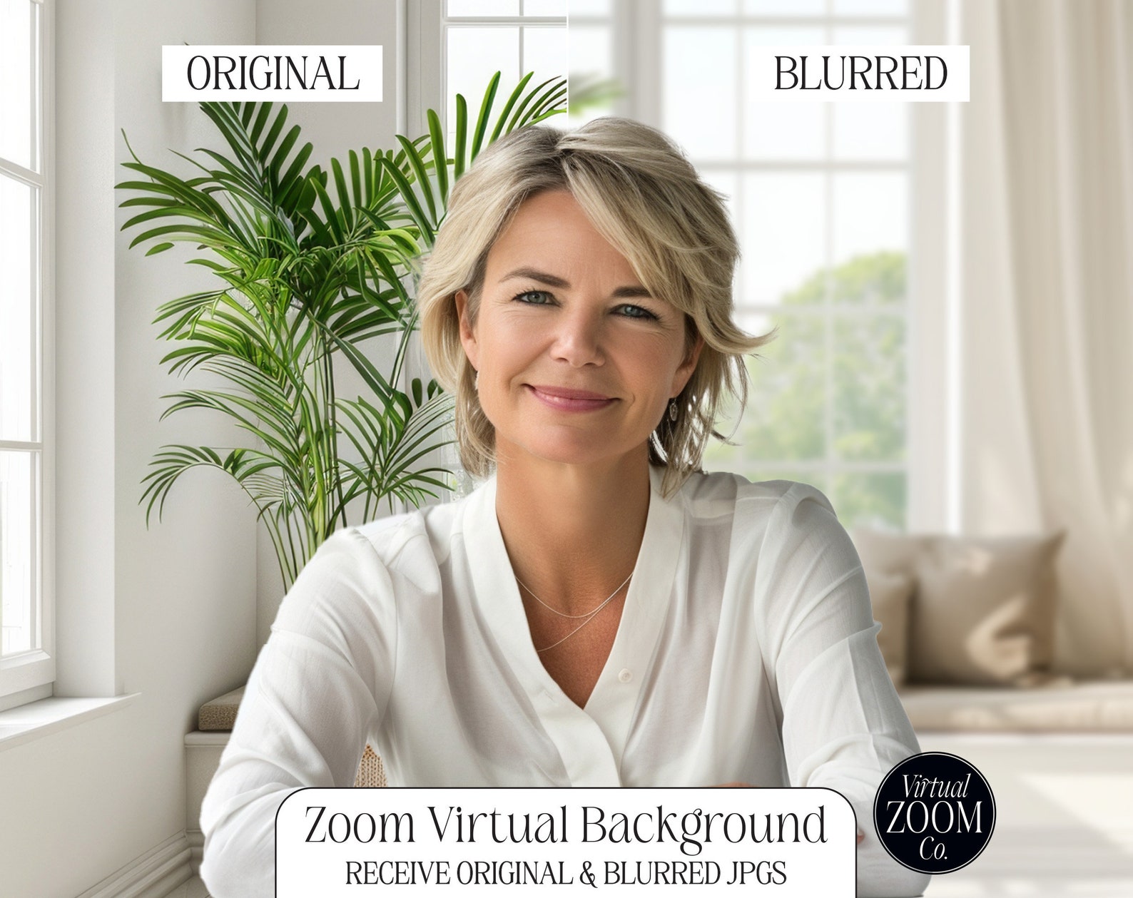 Zoom Background Calming Home Zoom Window Seat Neutral Home Virtual ...