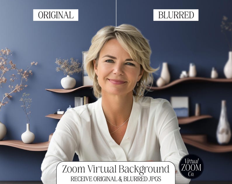 Zoom Background Navy Blue Zoom Home Office Virtual Background Navy Room ...