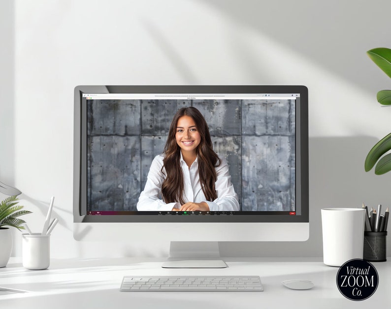 Zoom Background Concrete Room Grey Walls Concrete Wall Virtual ...