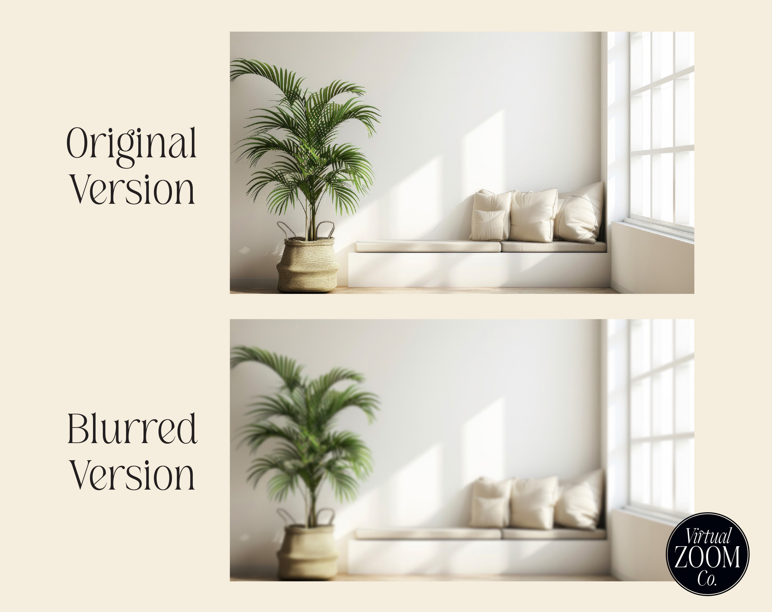 Zoom Background Calming Home Zoom Window Seat Neutral Home Virtual ...