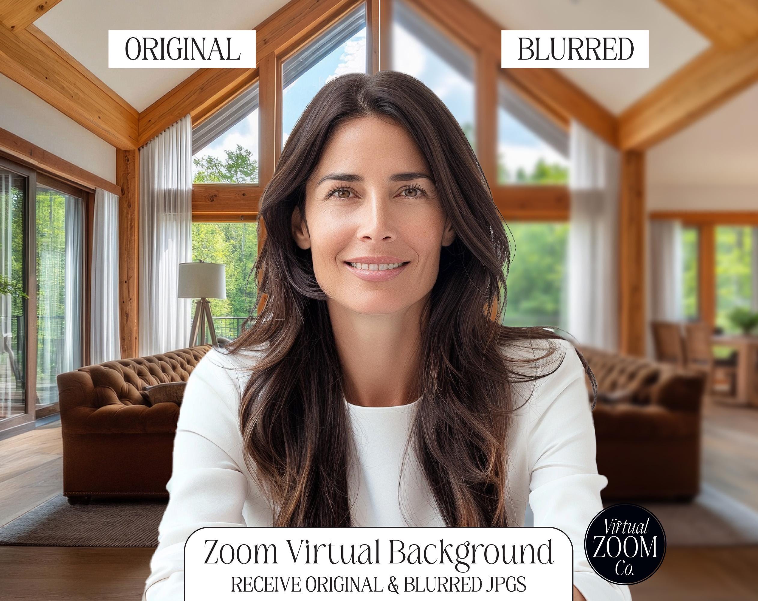 Zoom Background Family Room Professional Zoom Background Timber Home ...