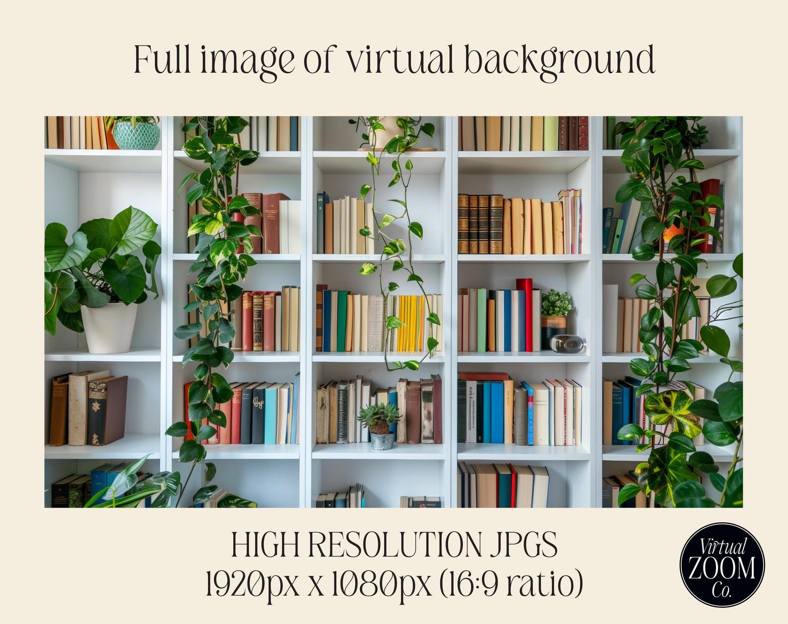 Zoom Background Colored Books on Bookshelf Zoom Professional Zoom Photo ...