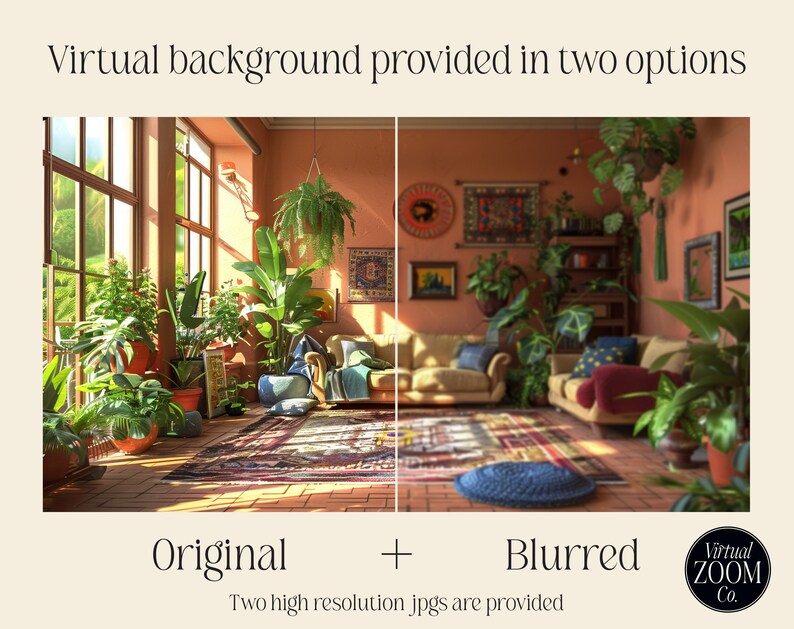 Zoom Background Plant Zoom Background Boho Home Plant Room Zoom Mexican ...