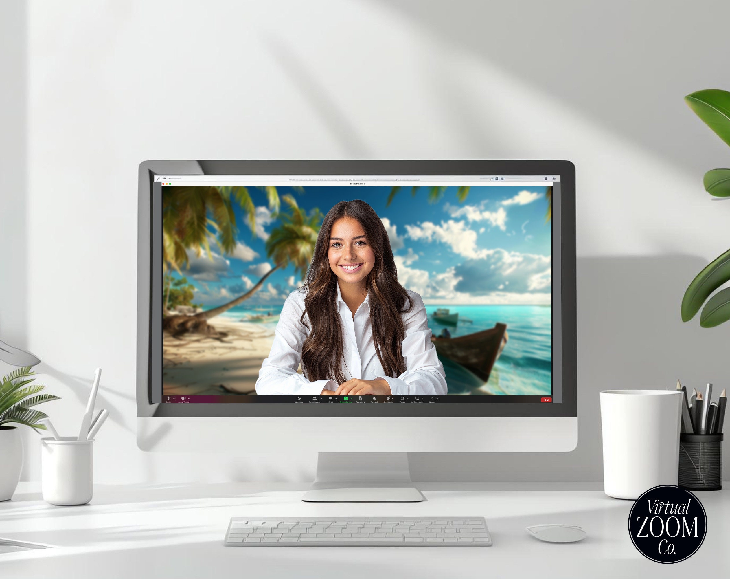 Zoom Background, Beach Zoom Background, Virtual Background, Zoom ...