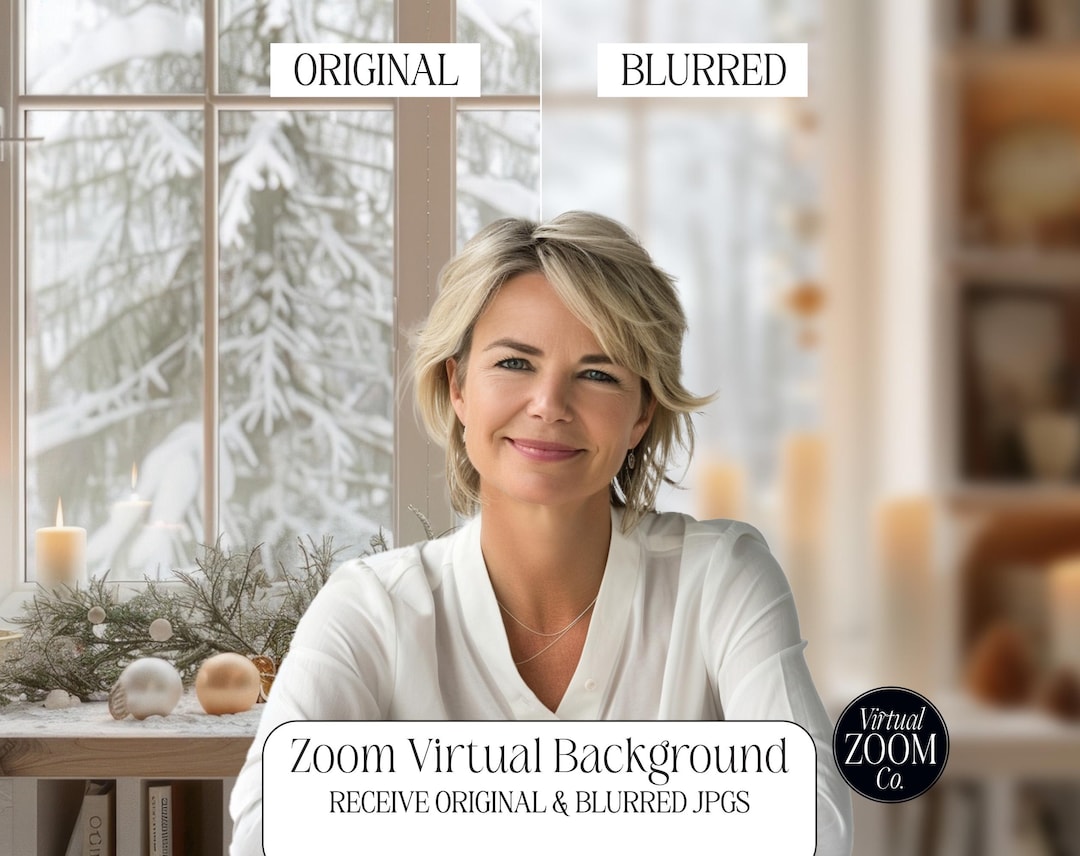 Zoom Background Winter Theme Virtual Bookshelf Background Christmas ...