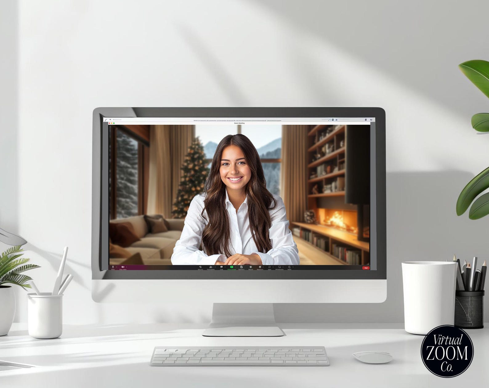 Zoom Background Christmas Zoom Winter Home Virtual Background Winter ...