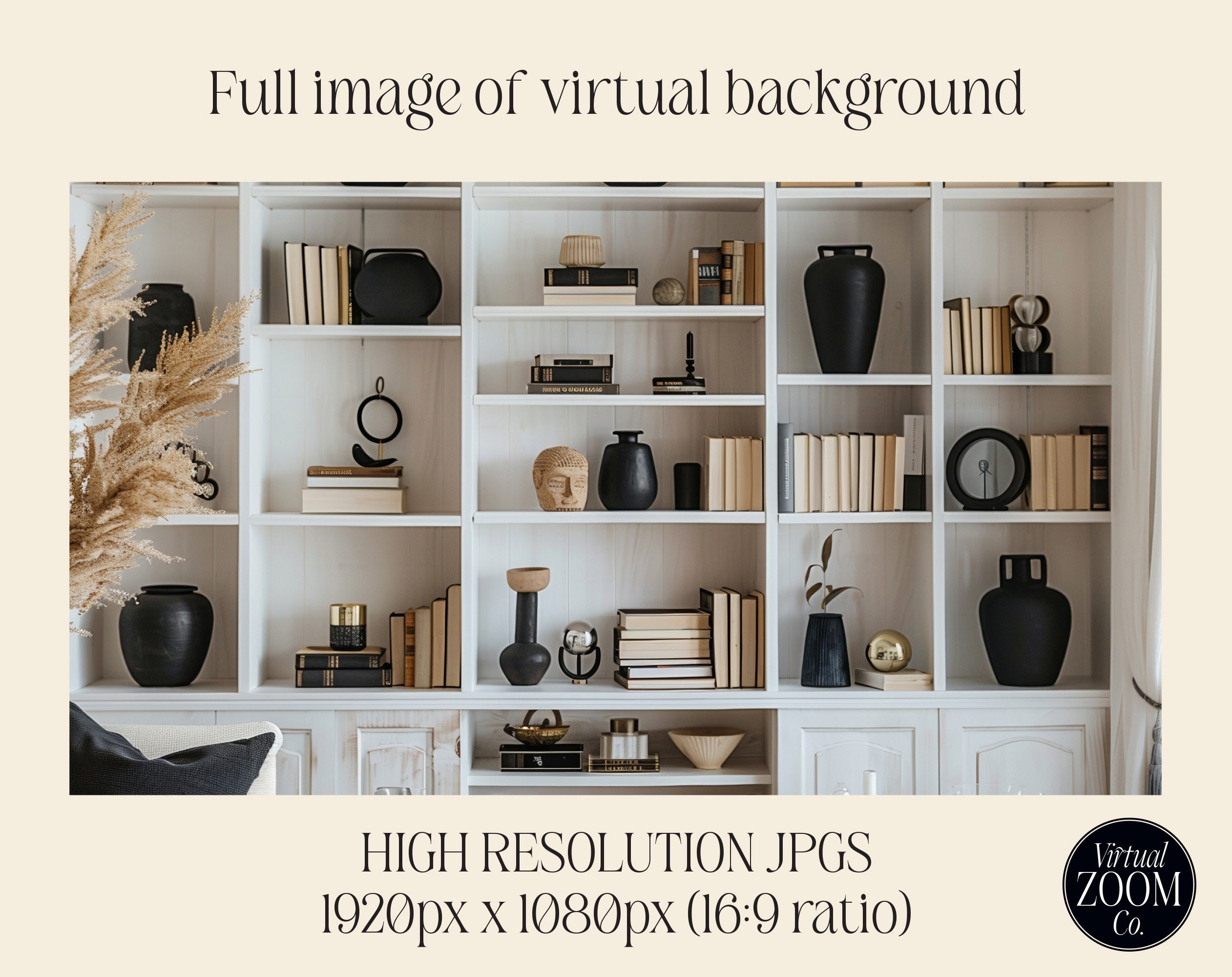 Zoom Background Black Books on Bookshelf Virtual Background Bookshelf ...