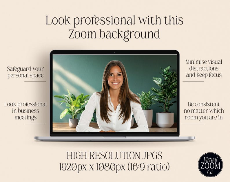 Zoom Background Green Wall Zoom Minimalist Office Background Zoom ...