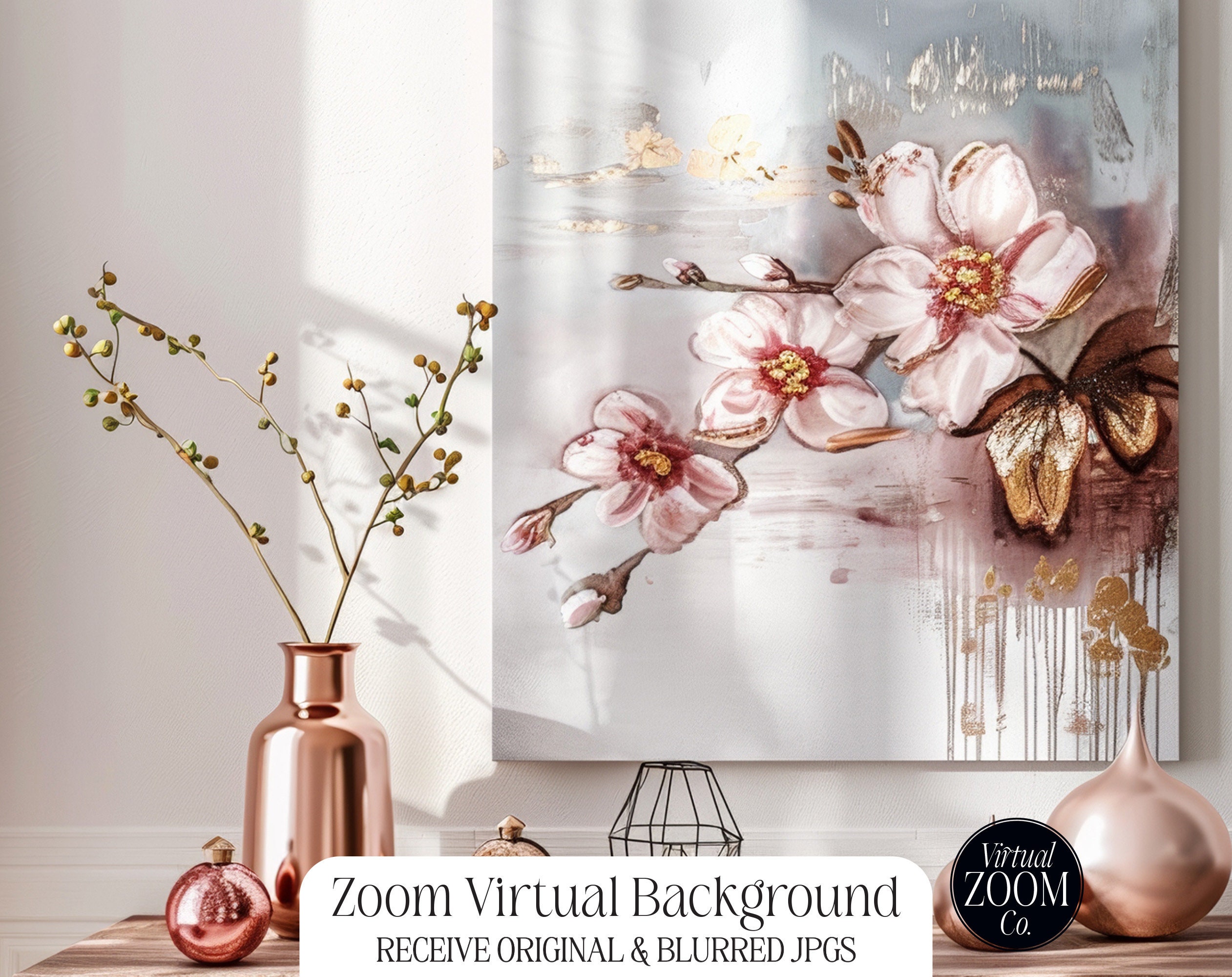 Zoom Background Professional Zoom Background Luxury Home Rose Gold Zoom ...
