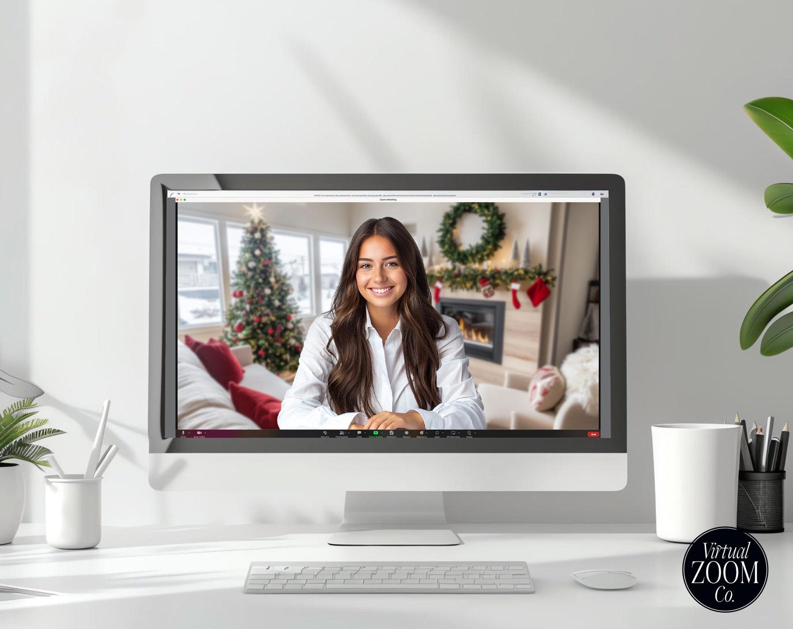 Zoom Background Christmas Zoom Winter Home Virtual Background Christmas ...