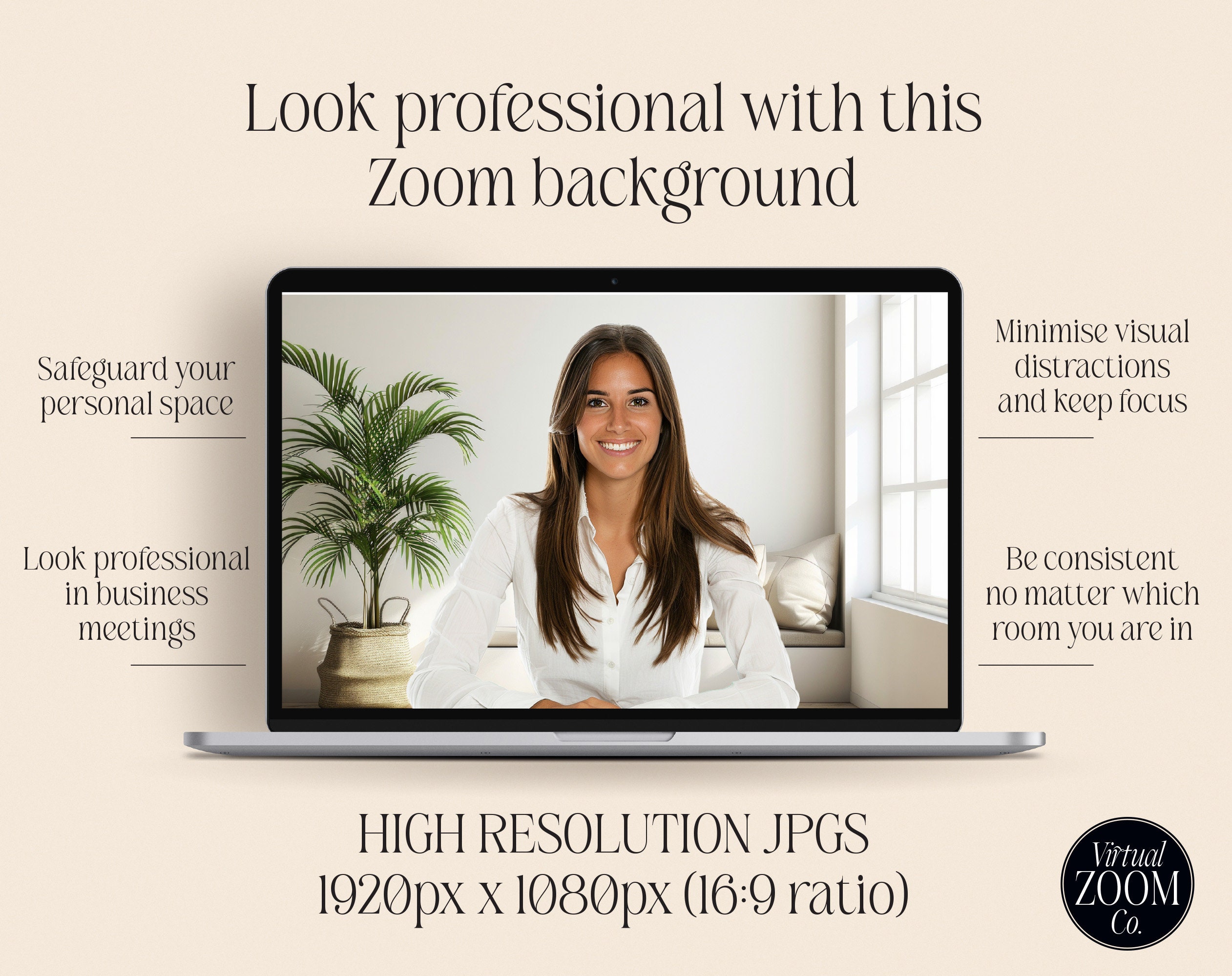 Zoom Background Calming Home Zoom Window Seat Neutral Home Virtual ...