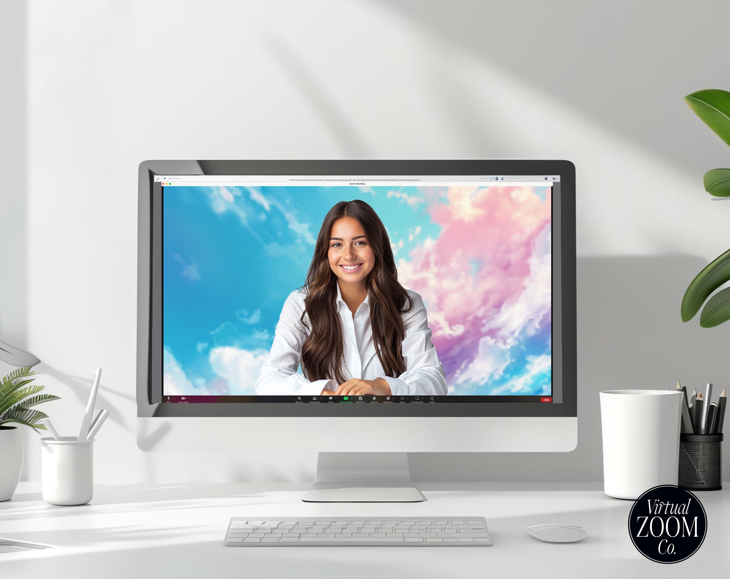 Zoom Background, Pastel Sky Zoom, Colored Clouds, Pink and Blue Clouds ...