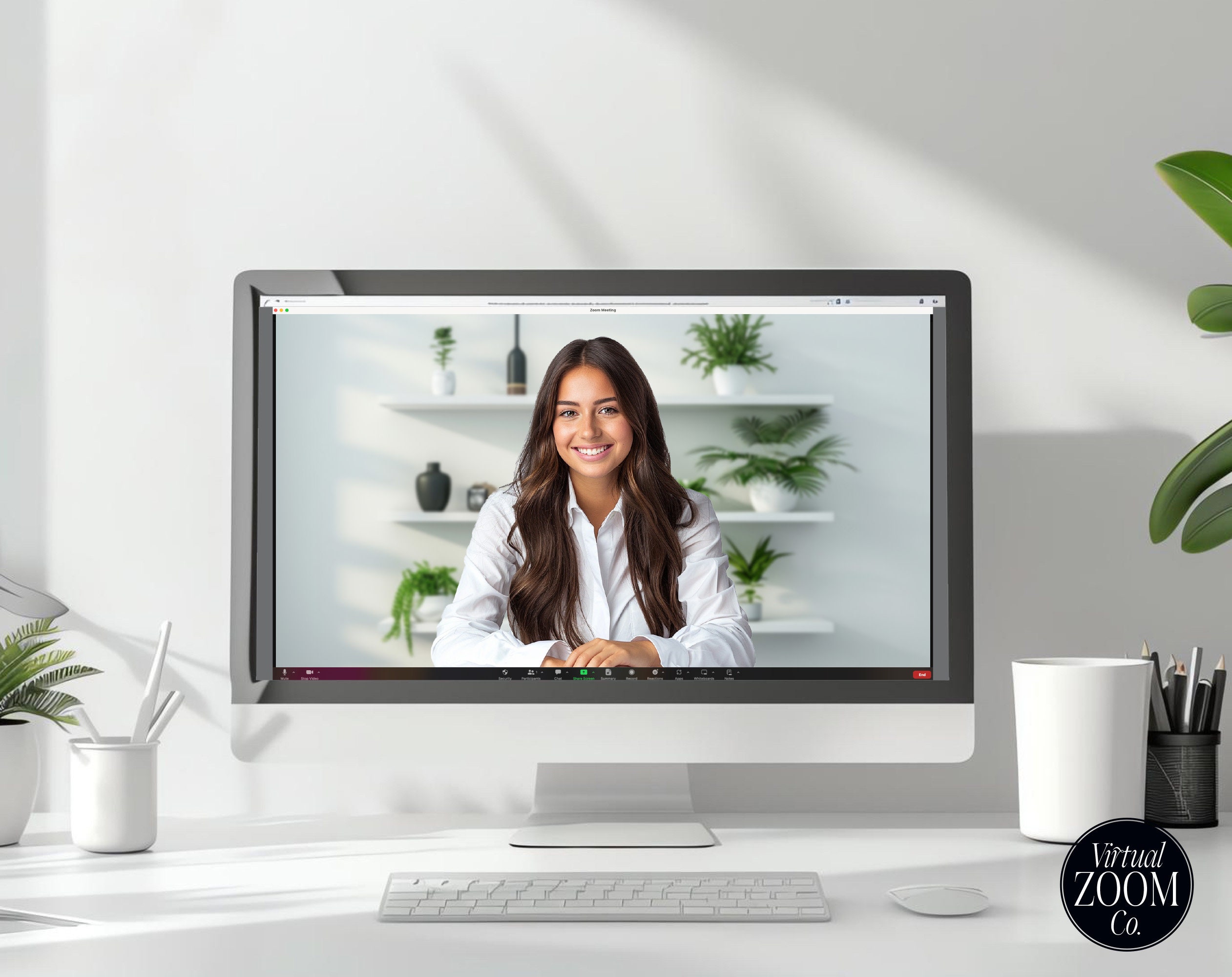 Zoom Background Indoor Plants Zoom Meeting Plants on Shelves Virtual ...