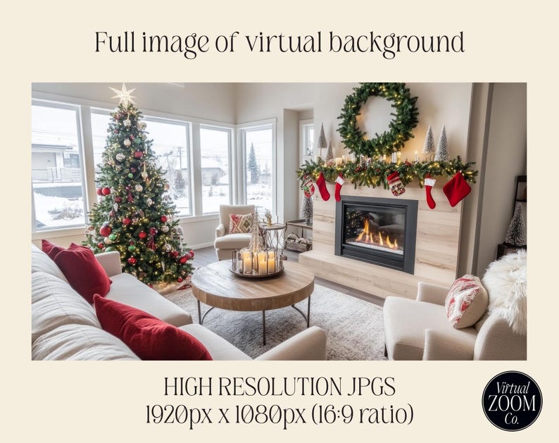 Zoom Background Christmas Zoom Winter Home Virtual Background Christmas ...