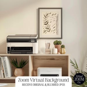 Zoom Background Home Office With Plants Professional Realistic Home ...