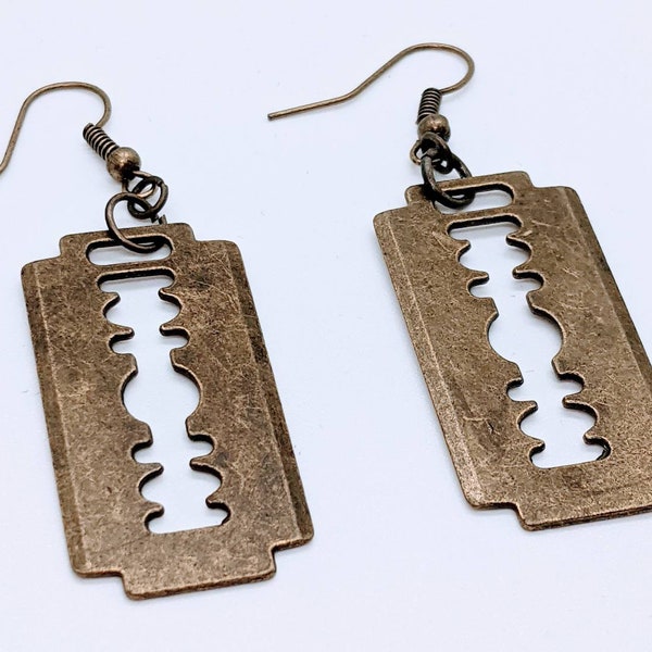 Razor Blade Earrings - Etsy