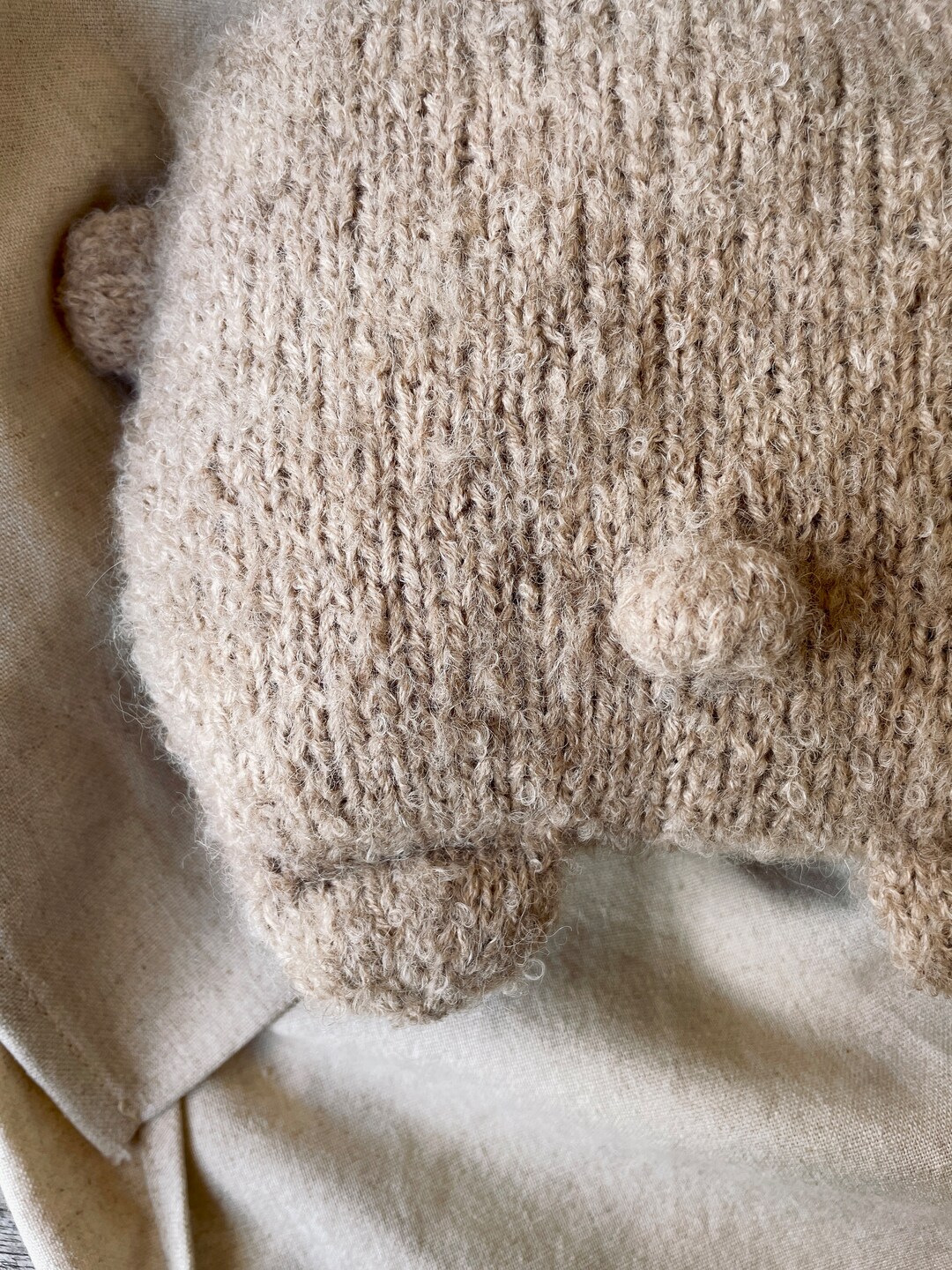 Teddy Bear Knitted Plushie. Handmade With Alpaca Wool - Etsy