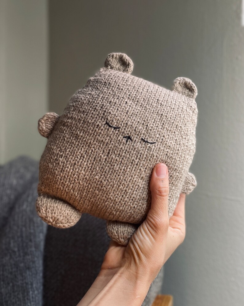 Teddy Bear Knitted Plushie Wool Handmade - Etsy